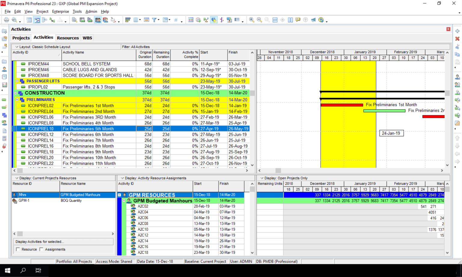 Primavera P6 Professional Software