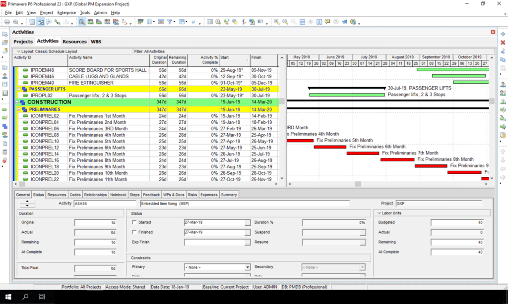 Primavera P6 Professional Software