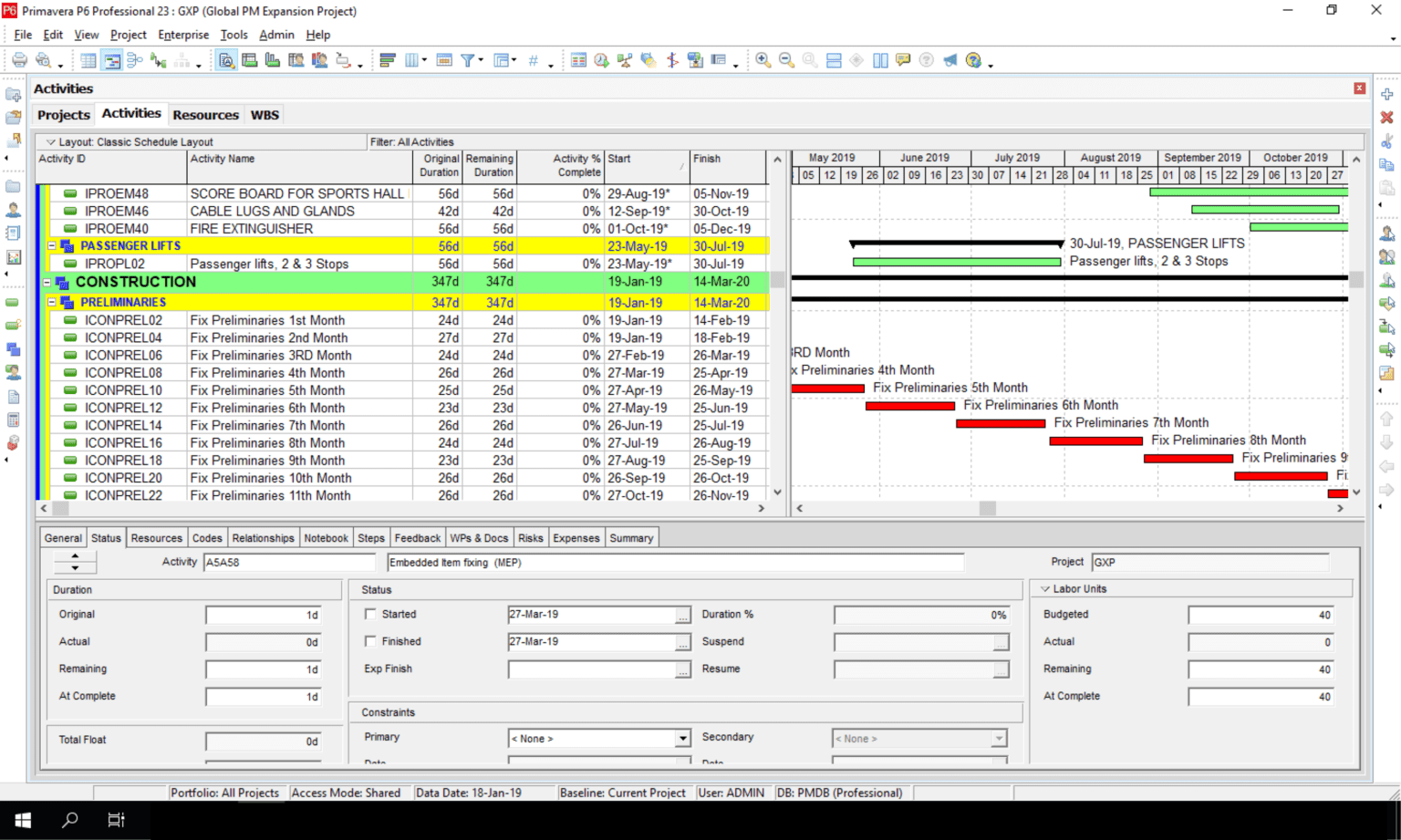 Primavera P6 Professional Software